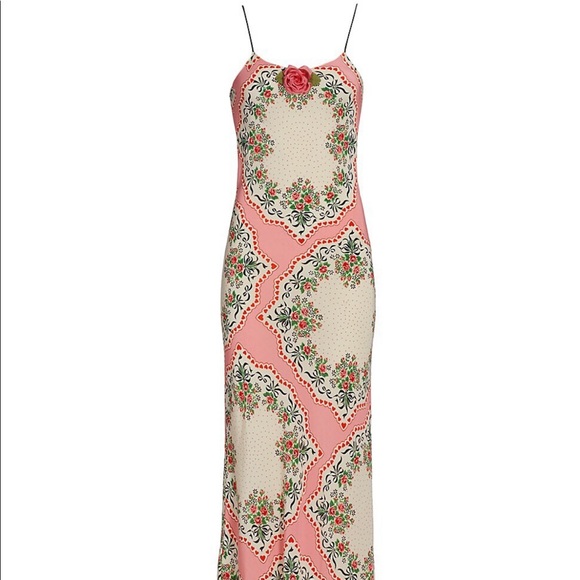 Rodarte | Dresses | Iso Rodarte Bouquet Rose Printed Silk Slip Dress ...